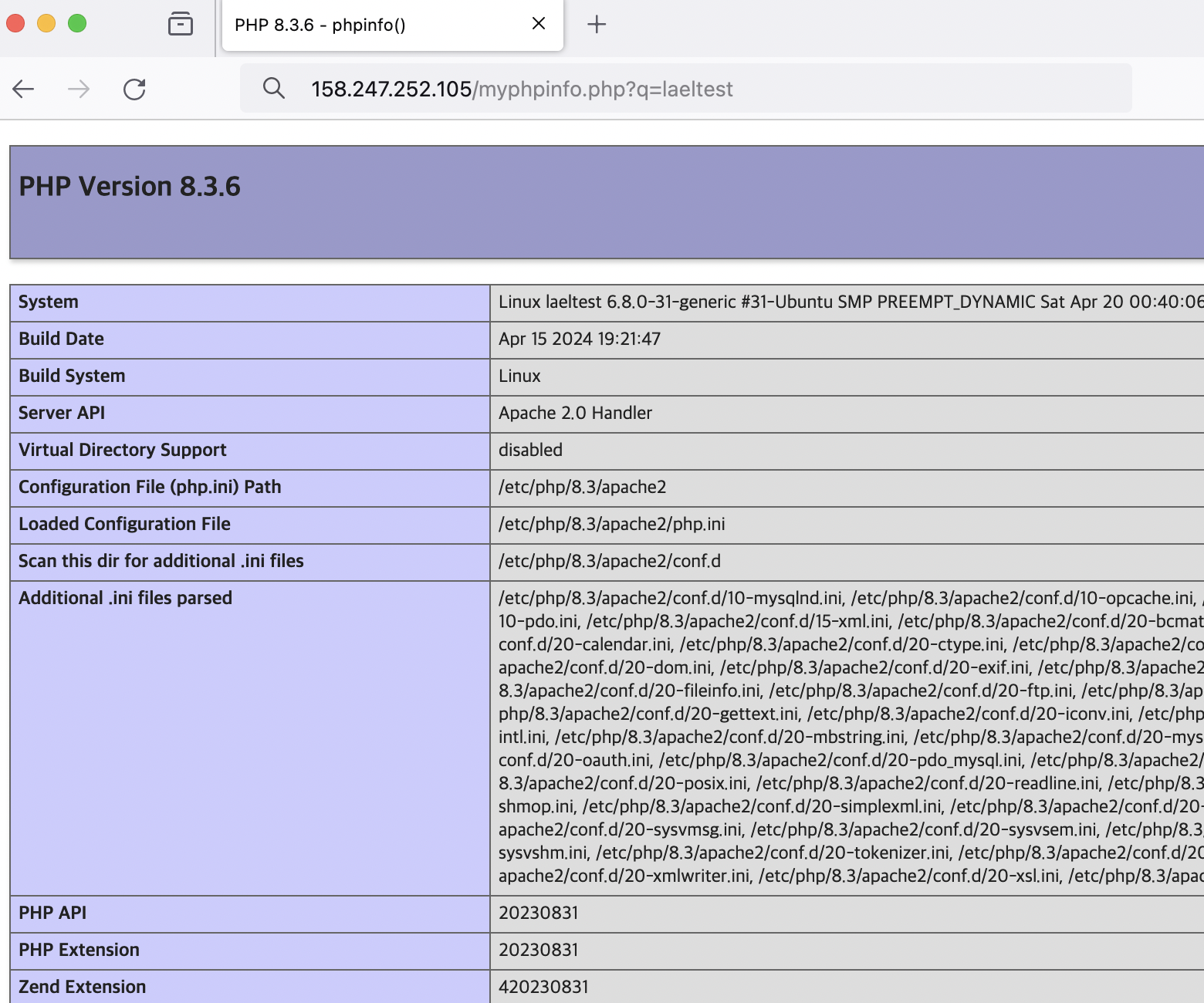 Ubuntu 24.04 LTS 에서 웹서버(Apache + PHP + MySQL) 구성하기 – Lael's World