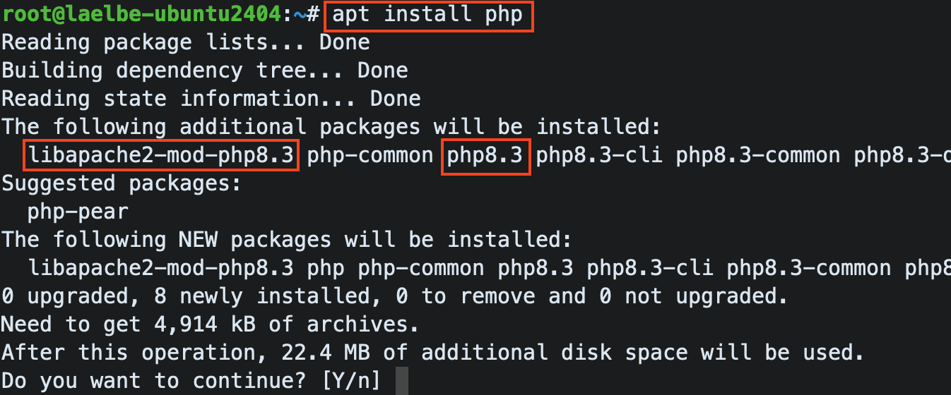 Ubuntu 24.04 LTS 에서 웹서버(Apache + PHP + MySQL) 구성하기 – Lael's World